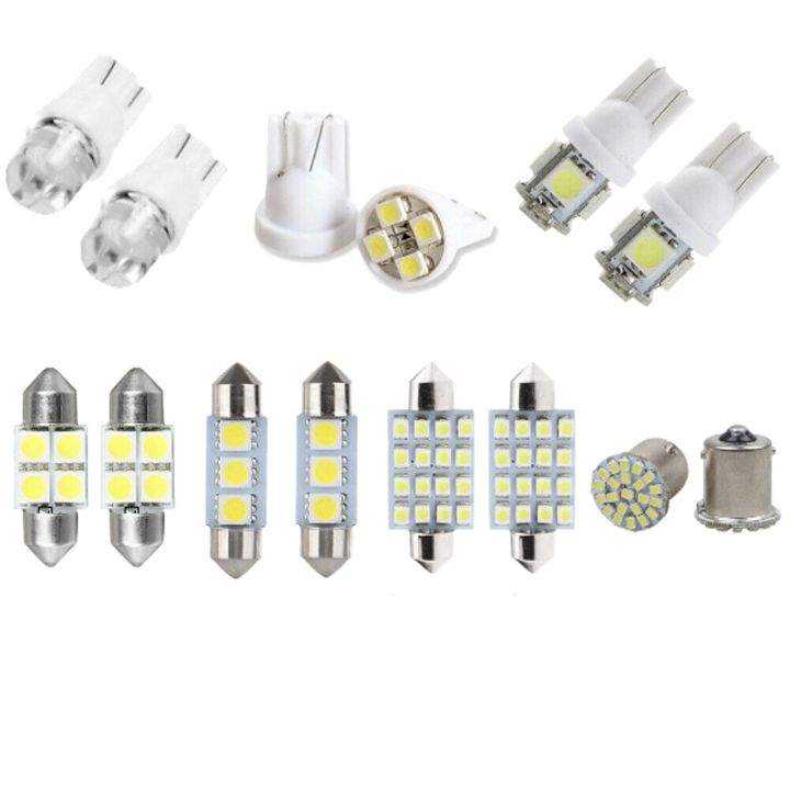 14X White LED Car Interior Inside Light Dome Plate Lamp Bulbs | Daraz ...