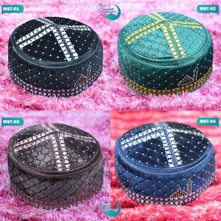 Beautiful Design Islamic Item Azim Mokmol Stone Tupi for Men || Cap For ...