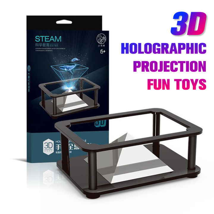 3D Holographic Display Hologram Pyramid Projector Student DIY Fun Toys Children's Educational ...