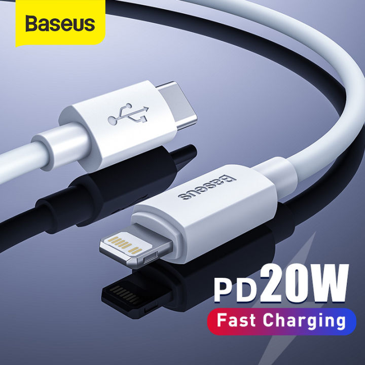 Baseus 20W PD USB C to Lighting Fast charging Cable for iPhone -1M ...