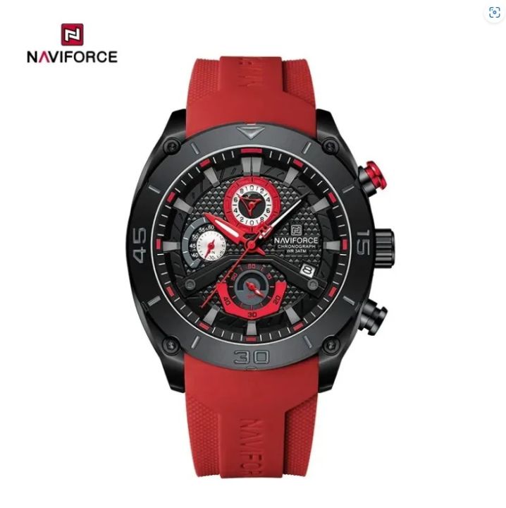 NAVIFORCE NF8038L Waterproof Sports Multi-function Chronograph Silicone ...