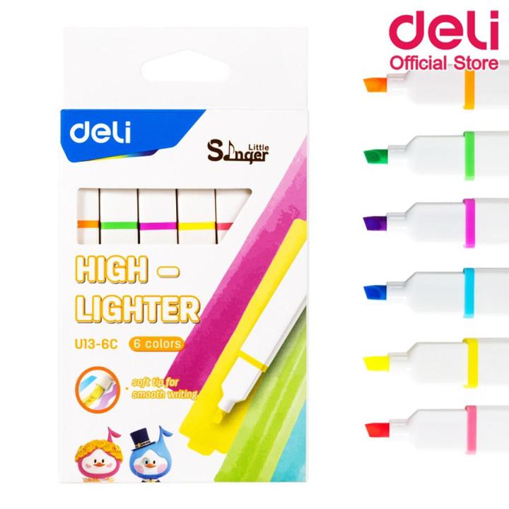 Deli u13-6c Highlighter Pen 6 colour set | Daraz.com.bd
