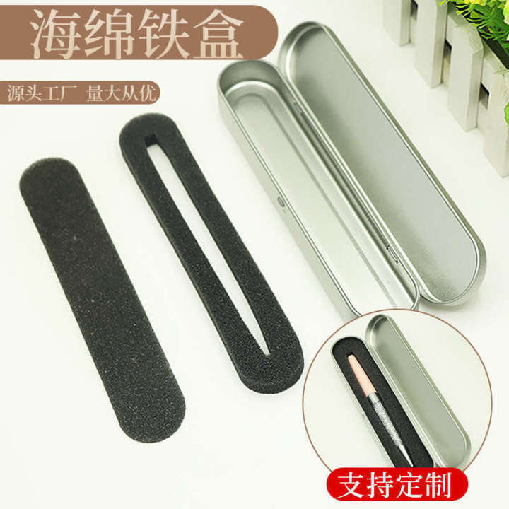 Sponge tin metal touch screen crystal ballpoint box business square ...