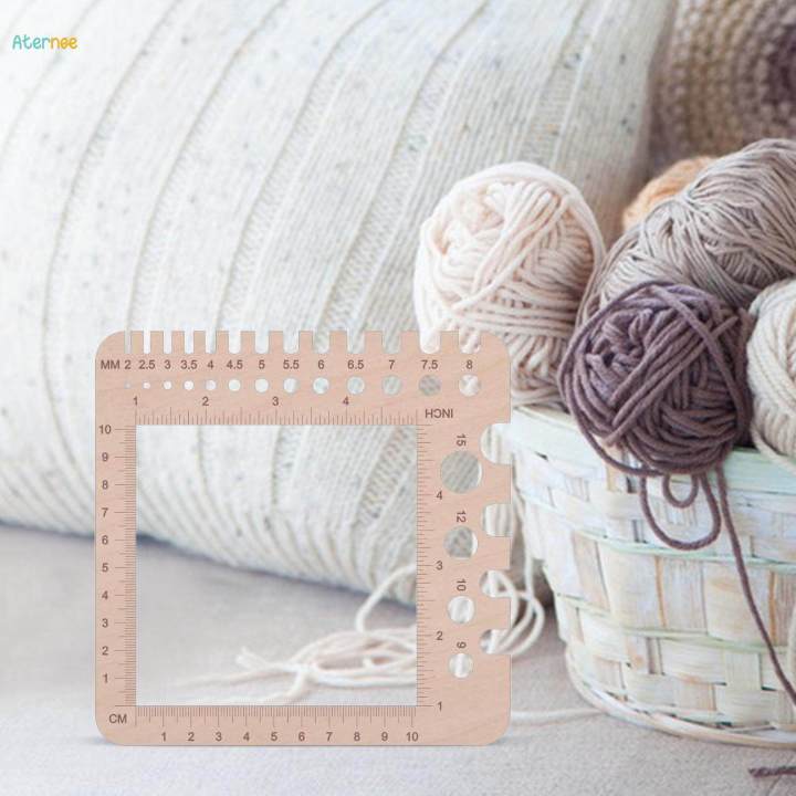 Wood Knitting Gauge Rulers Quilting Rulers Multipurpose Smooth Crochet ...