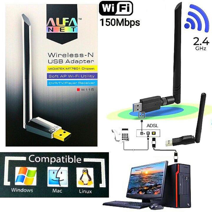 Alfa Net W115 USB Wifi Antenna Receiver Adopter Laptop-Computer | Daraz ...