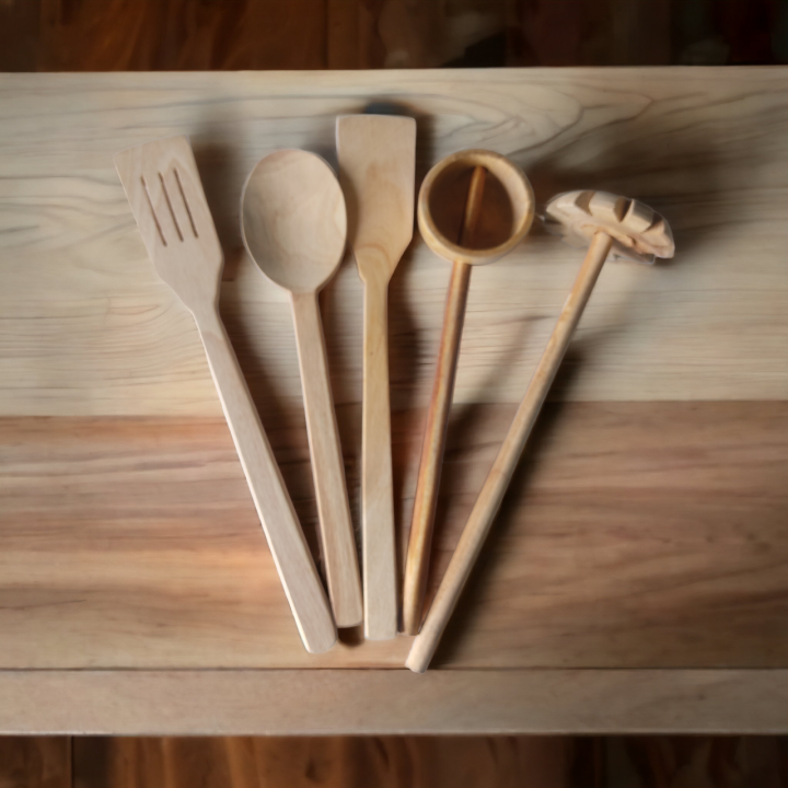 Spoon For Kitchen Made By Wood Combo Pack (5 Pcs Combo Pack): Upgrade ...