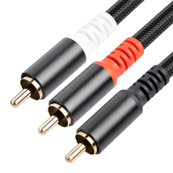 RCA Y Adapter Cable Subwoofer Y Cable 1X RCA to 2X RAC Audio Cable 1 ...