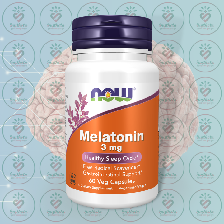 NOW Melatonin - 3 mg - 60 Veg Capsules - with Natural Sleep Support ...
