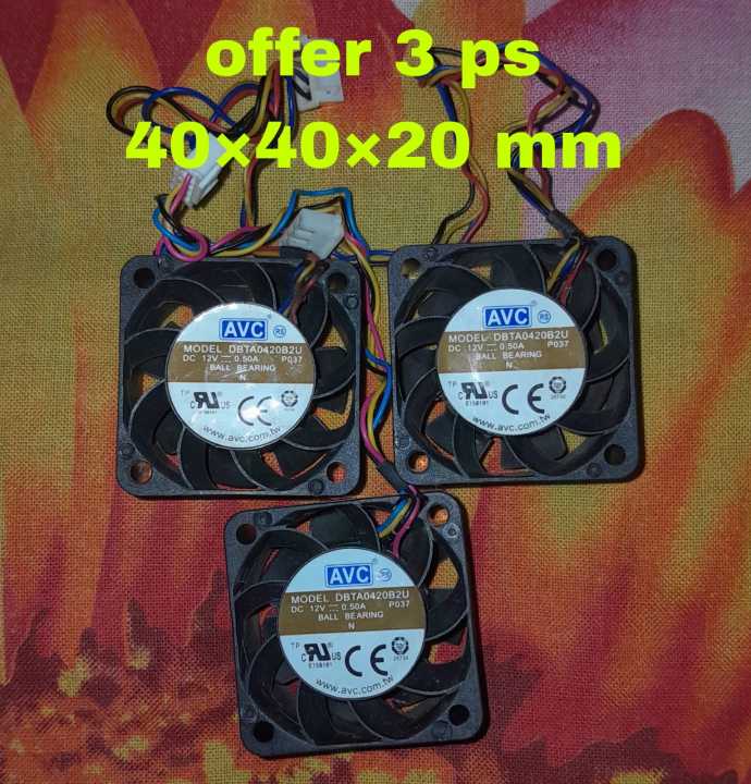 3 ps 12V High Speed Fan AVC 4020 12V 0.50A 15000RPM 4 Wire Server ...