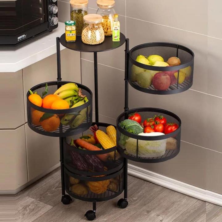 360 degree rotating vegetable rack kitchen floor multi-layer ...