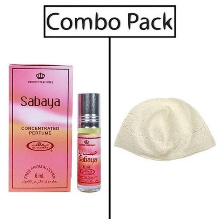 Combo of Men's White Tupi and Al Rehab Sabaya Attar | Daraz.com.bd