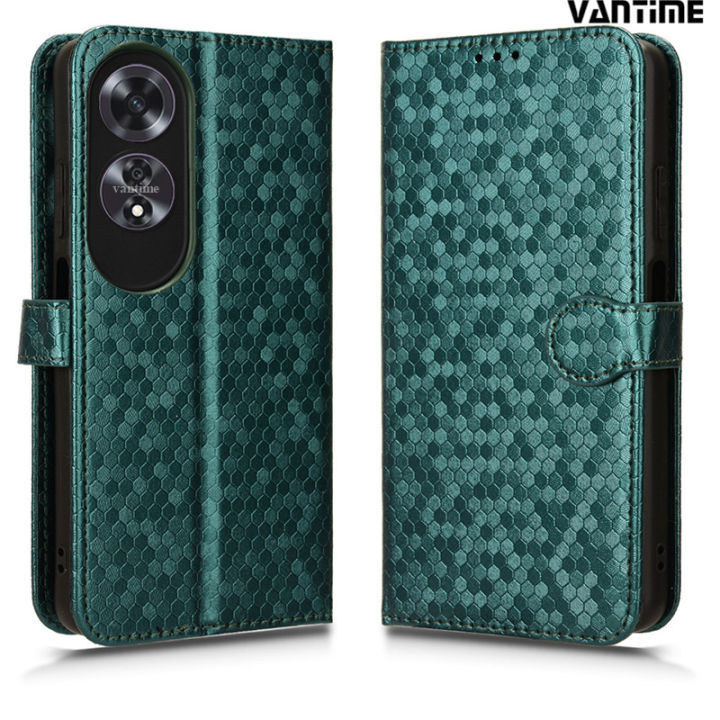 Vantime For Oppo A60 4g Pu Leather Wallet Case Polka Dots Card Slot