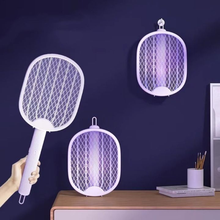 4In1 Foldable Electric Fly Swatter Mosquito Killer Trap USB ...