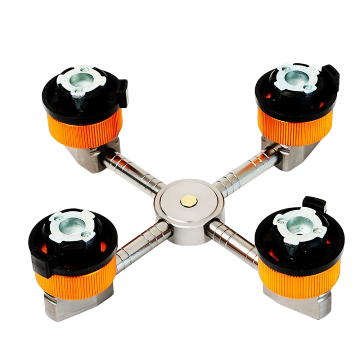 Outdoor Camping Stove Adapter 1 to 4 Outputs Gas Tank Tool 4 Conversion ...