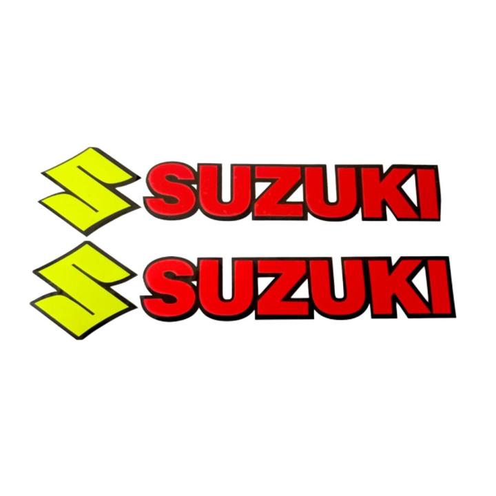 front suspension or Fork sticker for motorcycle Suzuki. Red 2 Pecs ...