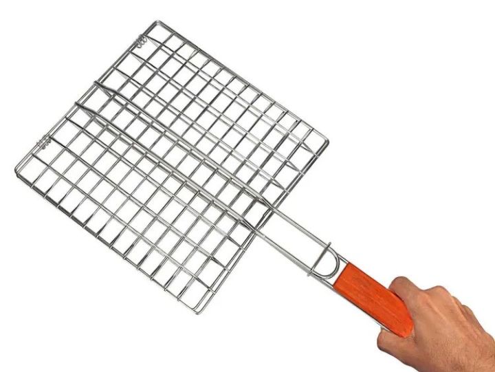 Stainless Steel Portable Bbq Net Holder Clip - Big Size - Convenient ...