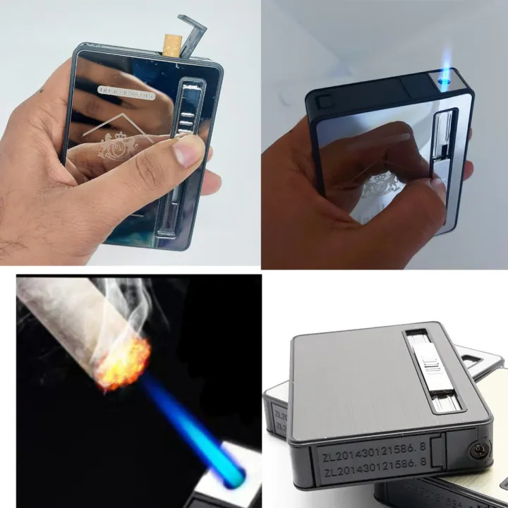 Best Quality Gas Lighter Inside Cigarette Box Case Cigarettes Holder ...