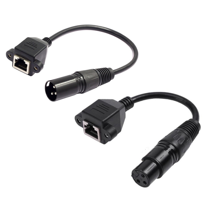 1 Pair XLR 3Pin to RJ45 Female Adapter Device RJ45 to XLR Connector ...