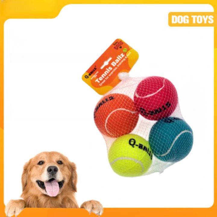 4 pack Dog toy tennis ball rubber float swimming training pet ...