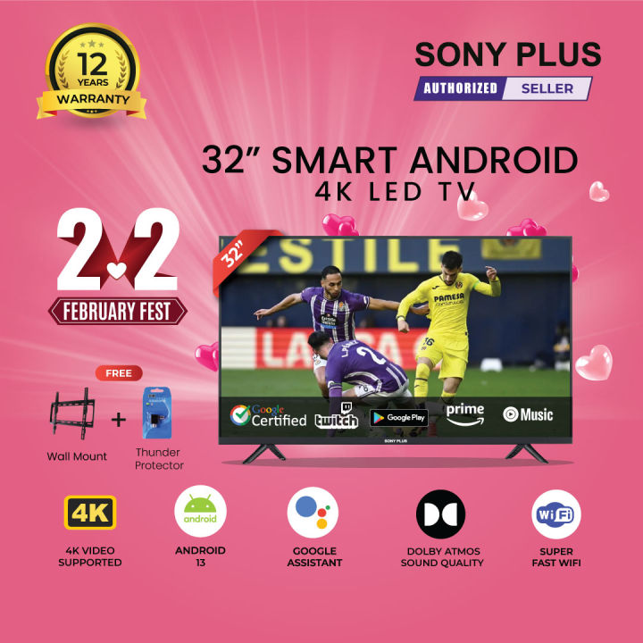 Sony Plus 32 inch Smart LED TV Wi-Fi Full HD 4K Supported Android Television | Daraz.com.bd
