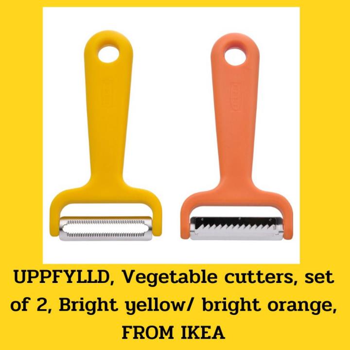 UPPFYLLD, Vegetable cutters, set of 2, bright yellow/ bright orange ...