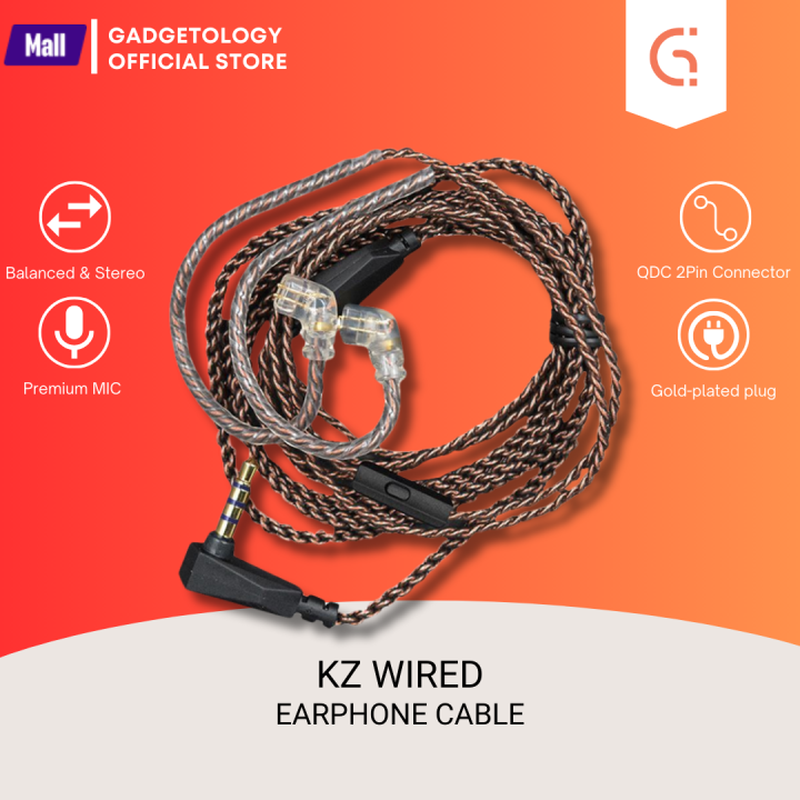 KZ Wired Earphone Cable for KZ ZSX, ZSN Pro, ZS10 Pro - With MIC ...