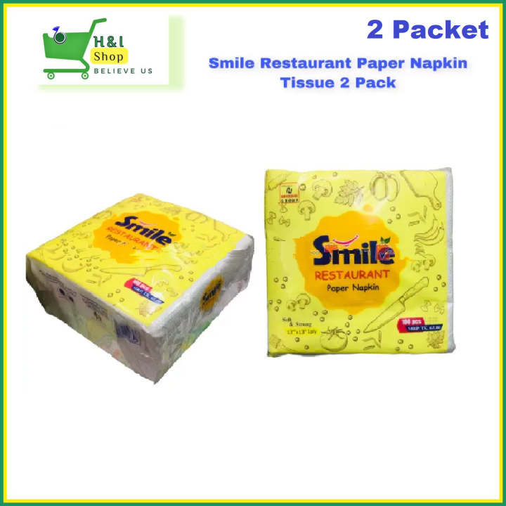 Smile Restaurant Paper Napkin Tissue 2 Pack | Daraz.com.bd