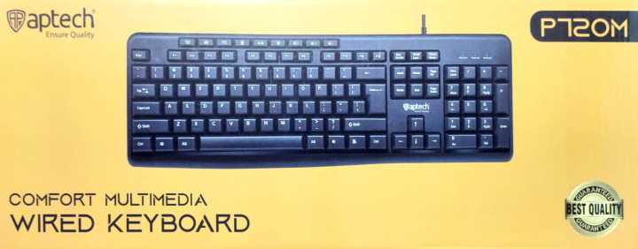 Aptech P720M Comfort Multimedia Wired Keyboard with warranty | Daraz.com.bd