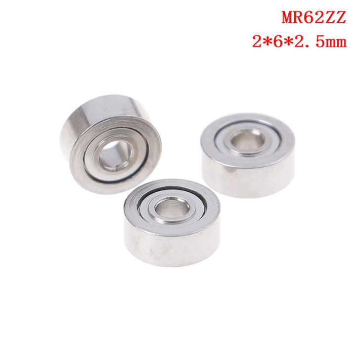10Pcs MR62ZZ (2x6x2.5mm) metal shielded precision ball bearings mini ...