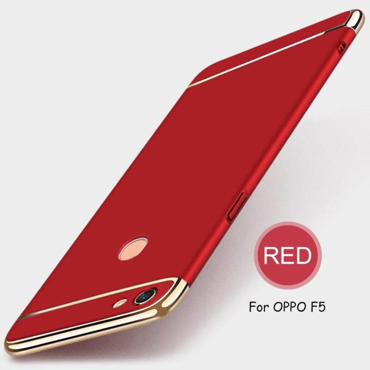 For OPPO F5 Case Luxury 3 In 1 Case Ultra Slim Hard Cover Phone Casing ...