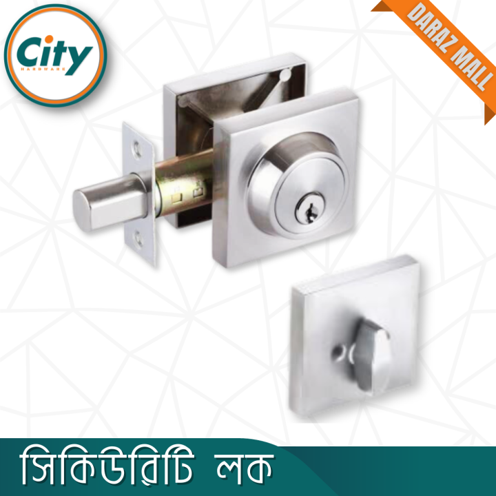 Square Deadbolt Security Lock One Side Key One Side Knob Door Lock ...