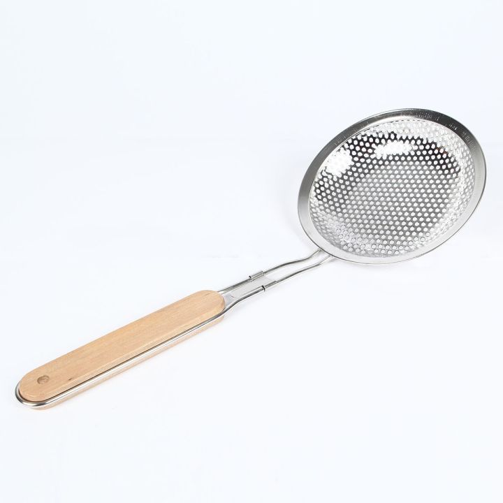 Stainless Steel Frying strainer/Medium Oil Strainer With Wooden Handle ...