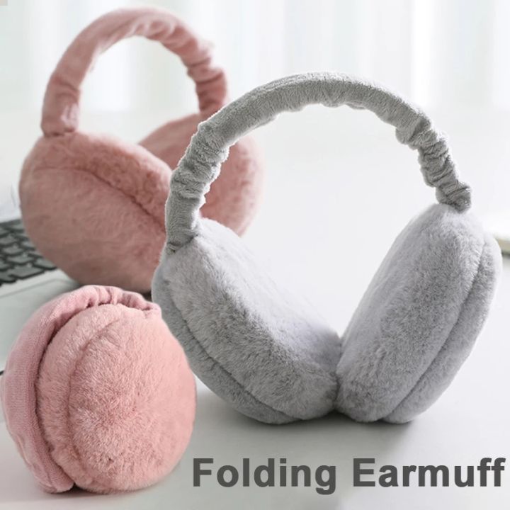 Classic Solid Color Winter Plush Foldable Earmuff/ High-quality Fluffy ...
