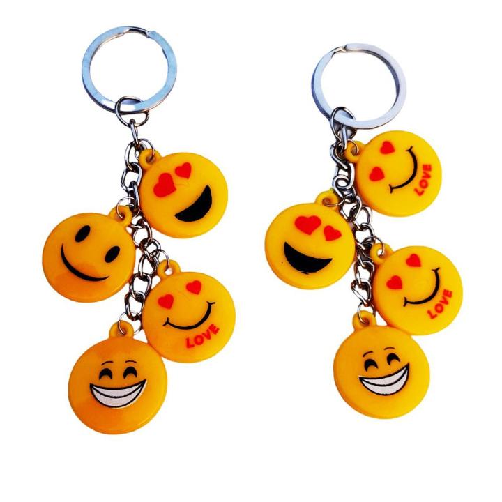 Emoji Key Ring - Key Ring Keychain 4pcs Emoji | Daraz.com.bd