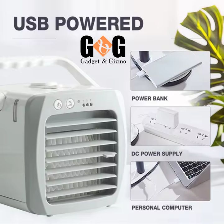 Portable USB Personal Mini Air Conditioner Fan – 3 Speeds | Quiet ...