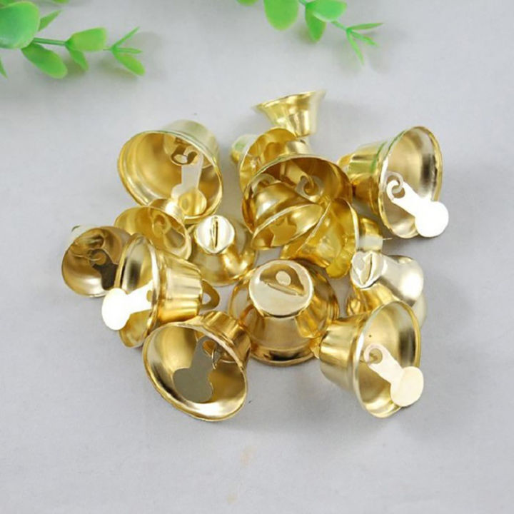 10-50mm Gold plated bells ornaments trumpet mini Jingle Bells Christmas ...