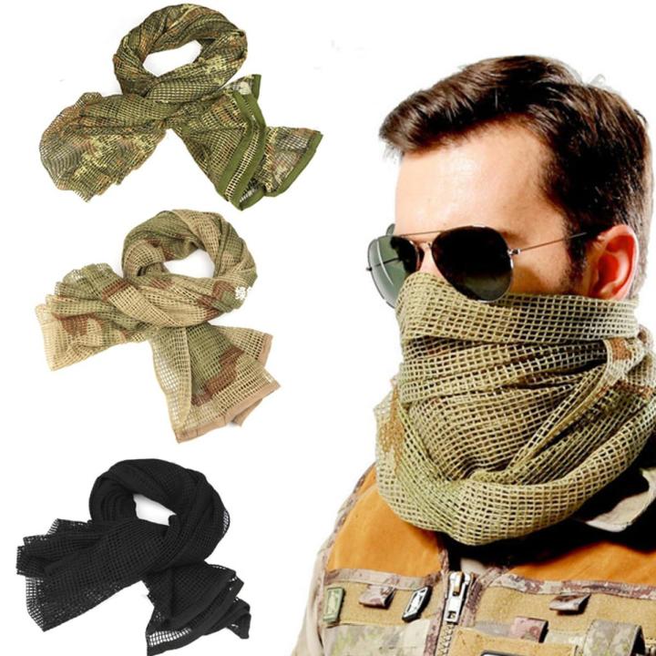 Tactical Scarf Camouflage Mesh Neck Scarf Military Net Keffiyeh Face ...