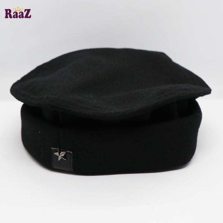 Black New Design Wool Afghani Star Pakol Cap For Men (Free Size) - Cap ...