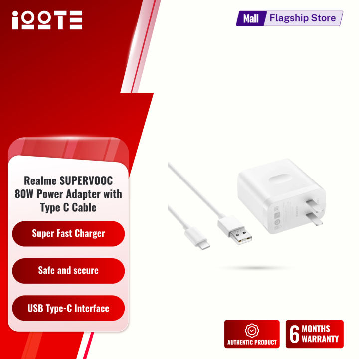 Realme SUPERVOOC 80W Power Adapter with Type C Cable | Daraz.com.bd