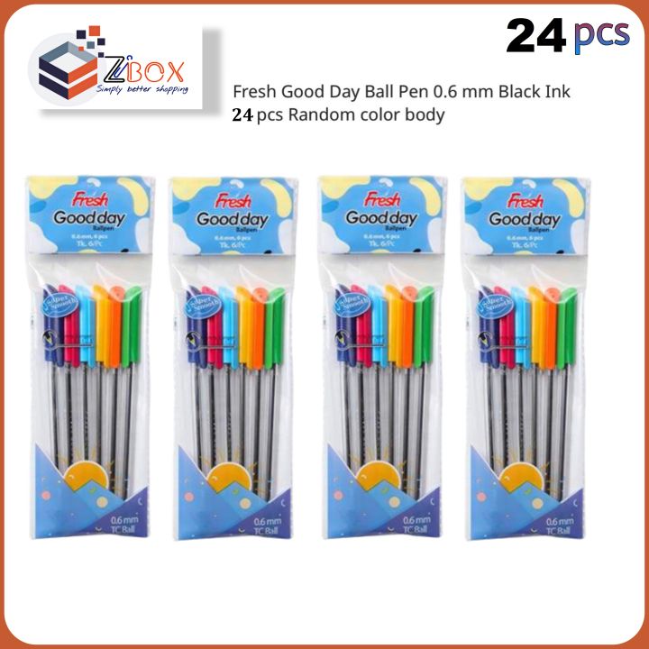 Fresh Good Day Ball Pen 0.6 mm Black Ink 24 pcs | Daraz.com.bd