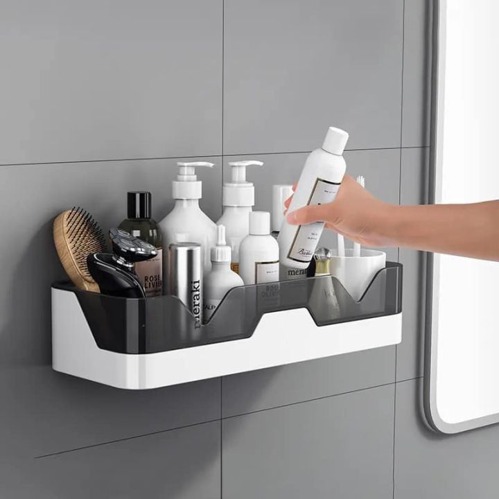 Bathroom Shelf Shower Caddy Organizer Wall Mounted Shampoo Rack | Daraz ...