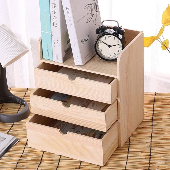 Desktop Shelf Solid Wood Office Desk Bedroom Table Rack Bedroom Bedside ...