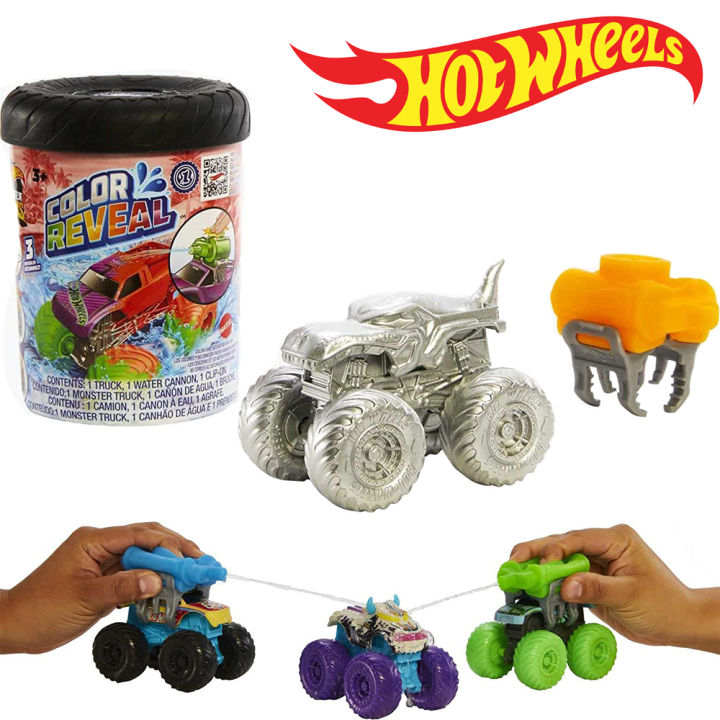 HOT WHEELS HJF39 Monster Trucks Color Reveal Water Blaster Assortment ...