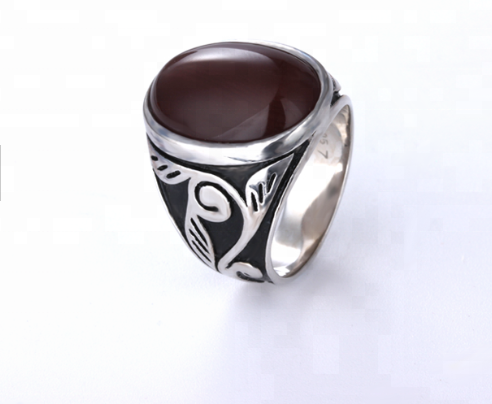 Natural yemeni agate rings Aqeeq Men bangkok ruby ring For Middle ...