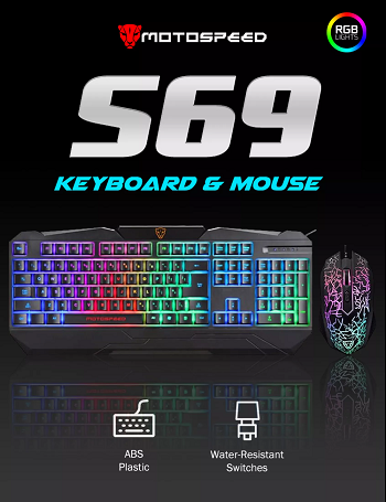Motospeed S69 Wired Black Gaming Keyboard & Mouse Combo | Daraz.com.bd