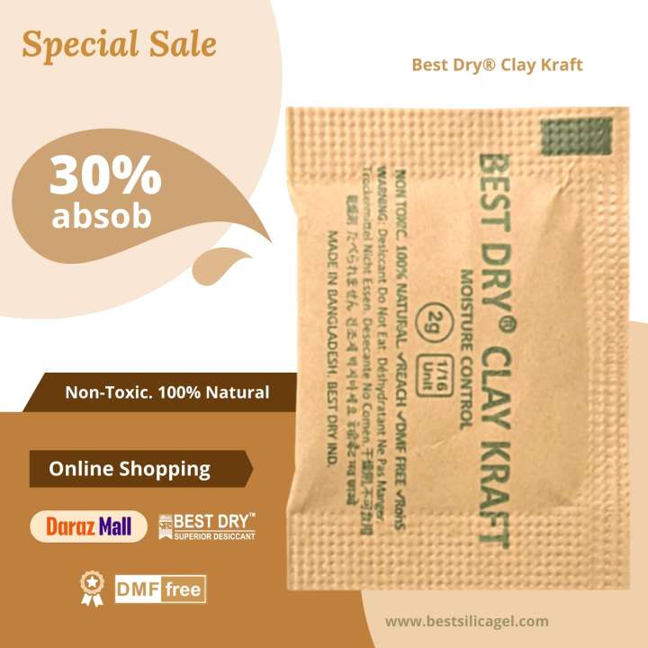 Best Dry Clay Kraft 2 gram 50 pcs 30% moisture absorption capacity ...