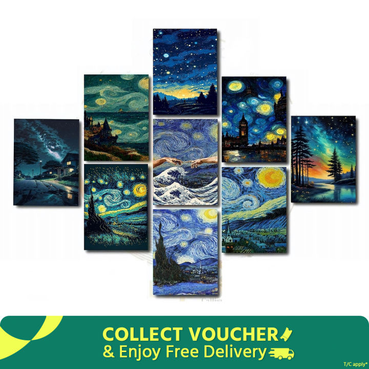 Home Decor 9 pcs starry night Wall Decoration Wallmate Home Decoration ...