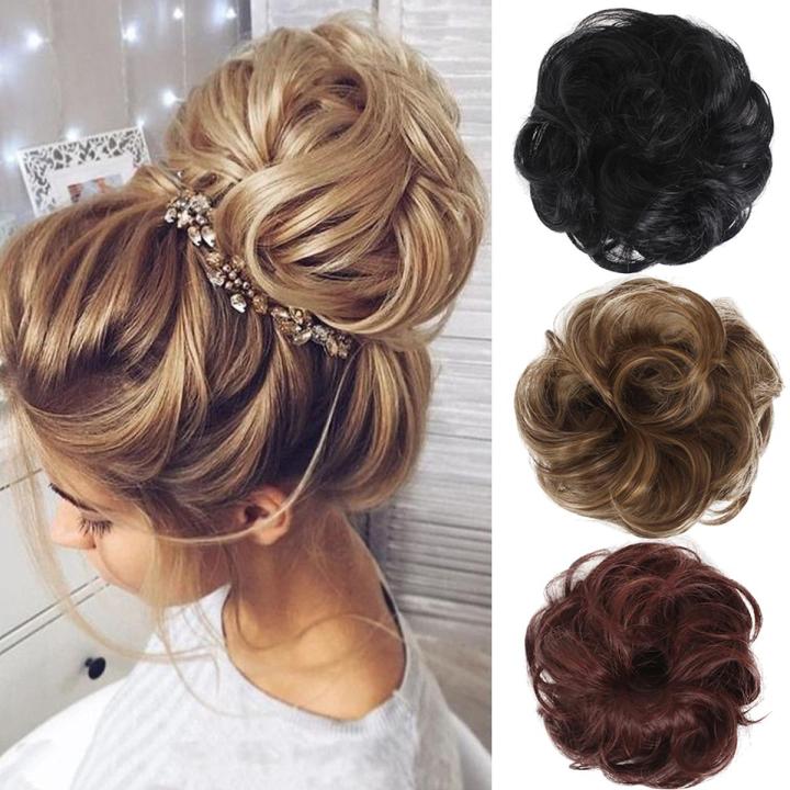 Vanfa Elastic Chignon Curly Messy Wavy Hair Bun Extension Hairpiece Wig ...
