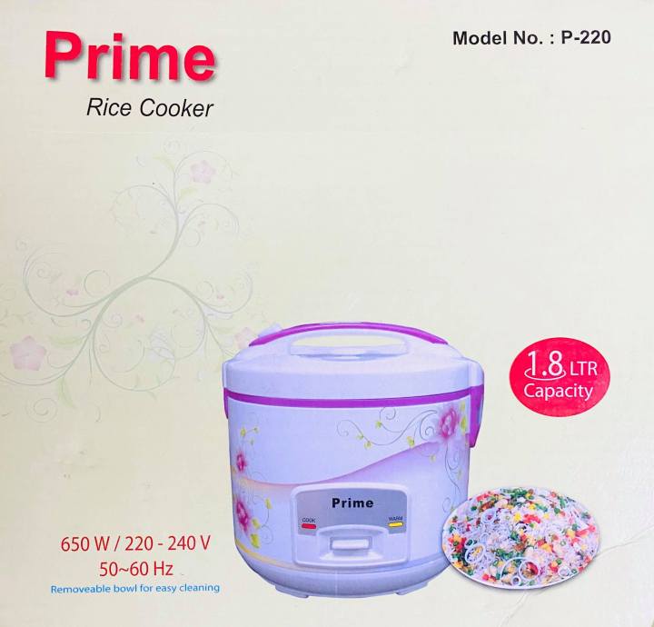 Prime P-220 Rice Cooker 1.8 LTR Rice Cooker | Daraz.com.bd