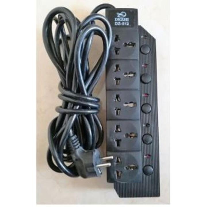 512 Multiplug Extension 5 Socket - Black | Daraz.com.bd